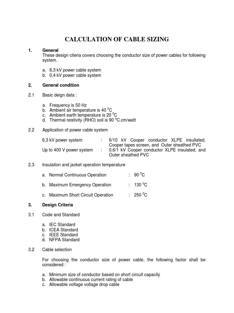 Cable Sizing and Current Rating Guide | PDF | Alternating Current ...