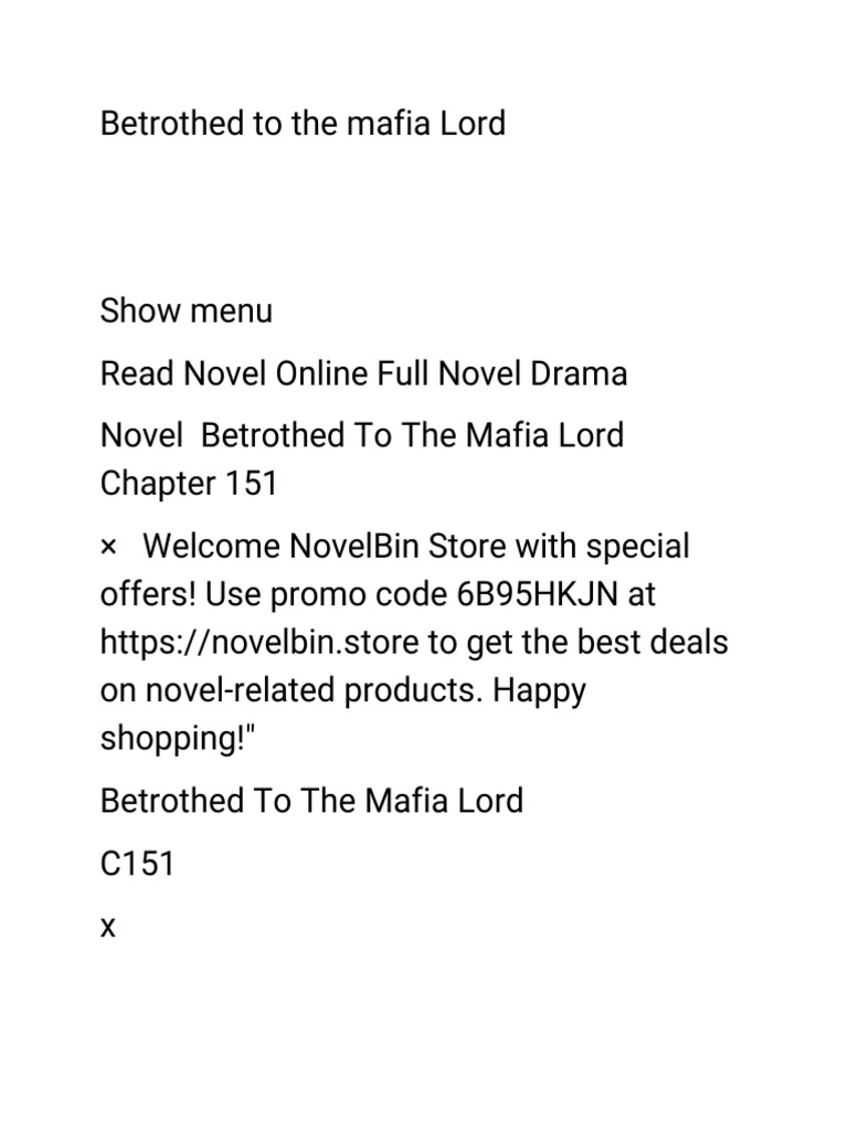 Betrothed To The Mafia Lord 151-210 Chapters | PDF