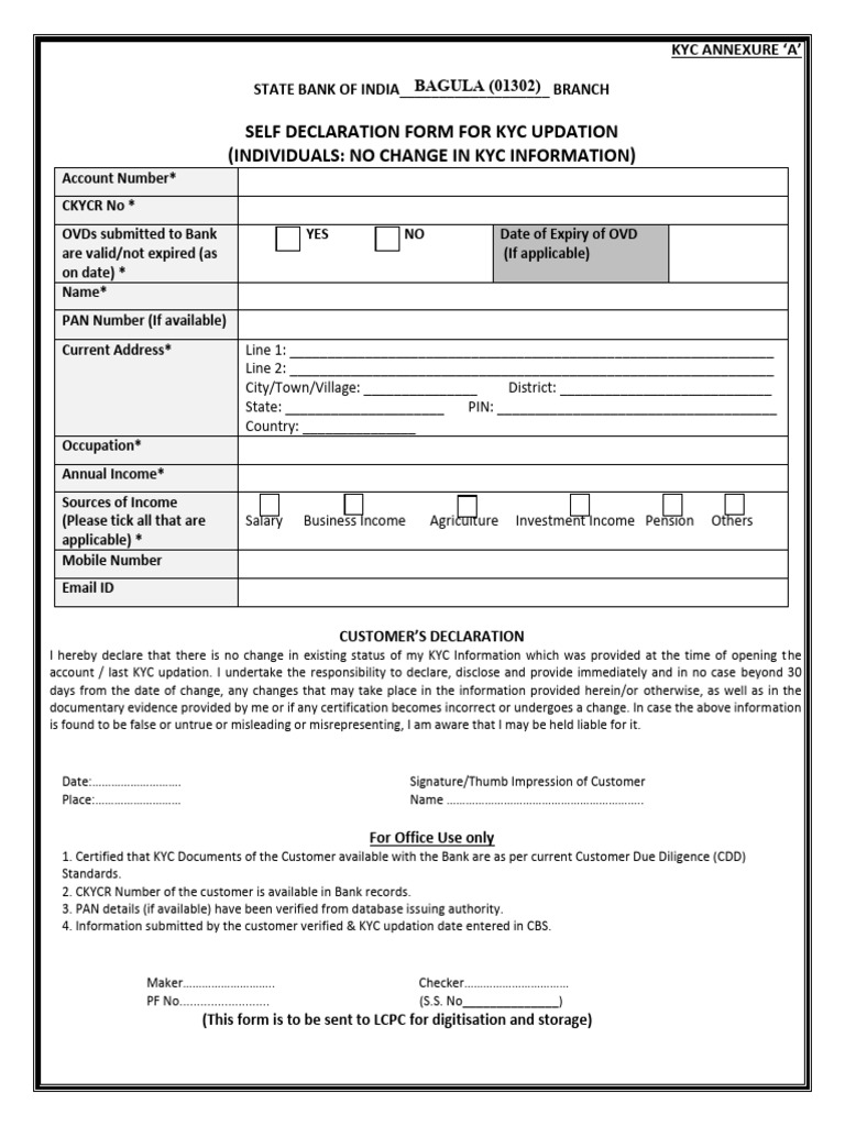 Kyc Annexure A May 2022 - Fillable | PDF