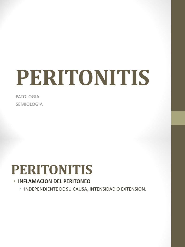 PERITONITIS | PDF | Inflamación | Peritoneo