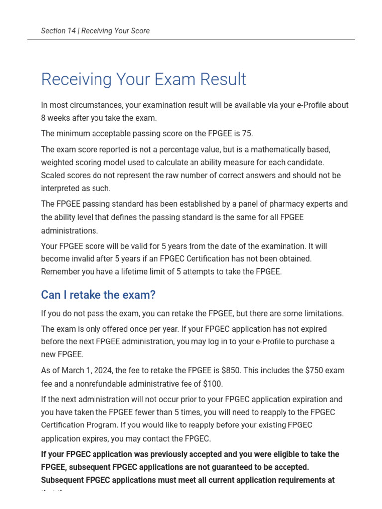 Section 14 - Receiving Your Exam Result | PDF | Qualifications