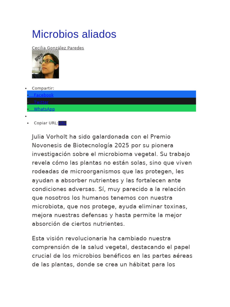 Microbios Aliados | PDF | Agricultura | Biotecnología