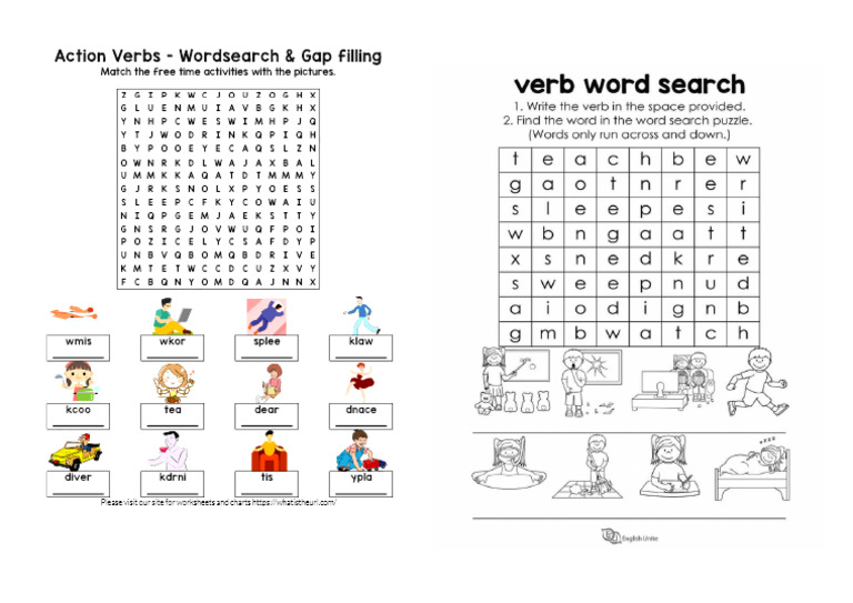Verb Wordsearch | PDF