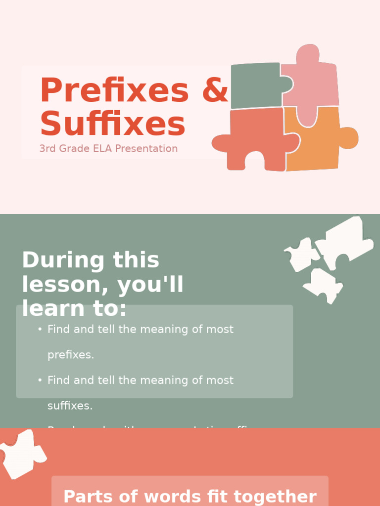 Prefixes & Suffixes Education Presentation in Pastel Playful Style | PDF