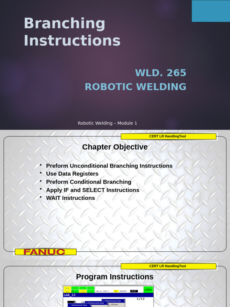 Robotic Welding PPT10 Branching Instructions | PDF | Software ...