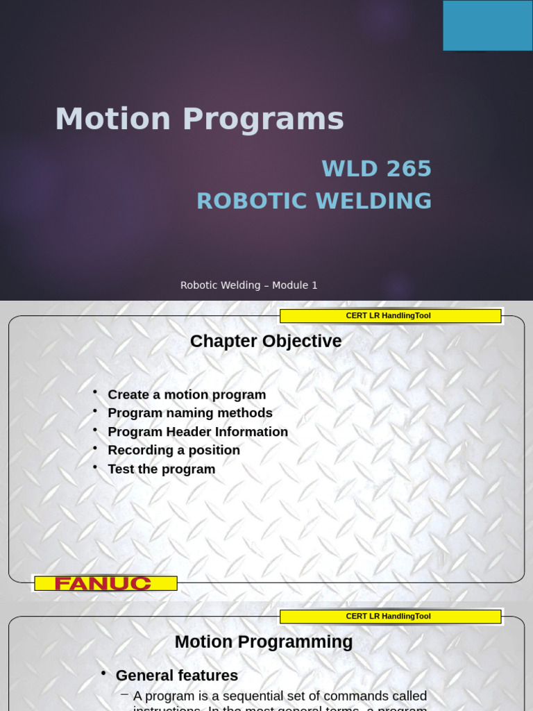 Robotic Welding PPT7 Motion Programs | PDF | Computing | Computer Engineering