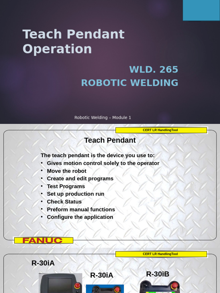 Robotic Welding PPT3 Teach Pendant Operation | PDF | Menu (Computing) | Cursor (User Interface)