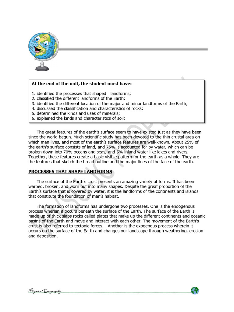 4 Physical Geography Processes That Shape Landforms | PDF | Weathering ...
