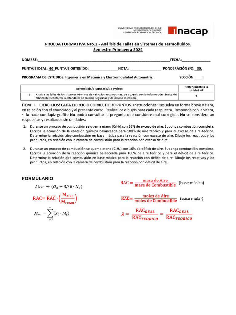 Prueba Formativa Nro.2 AFST | PDF