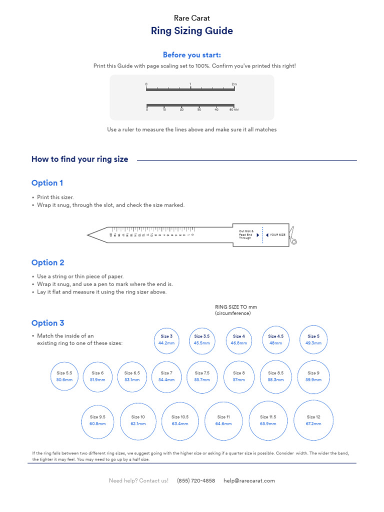 Engagement Ring Sizer Chart | PDF