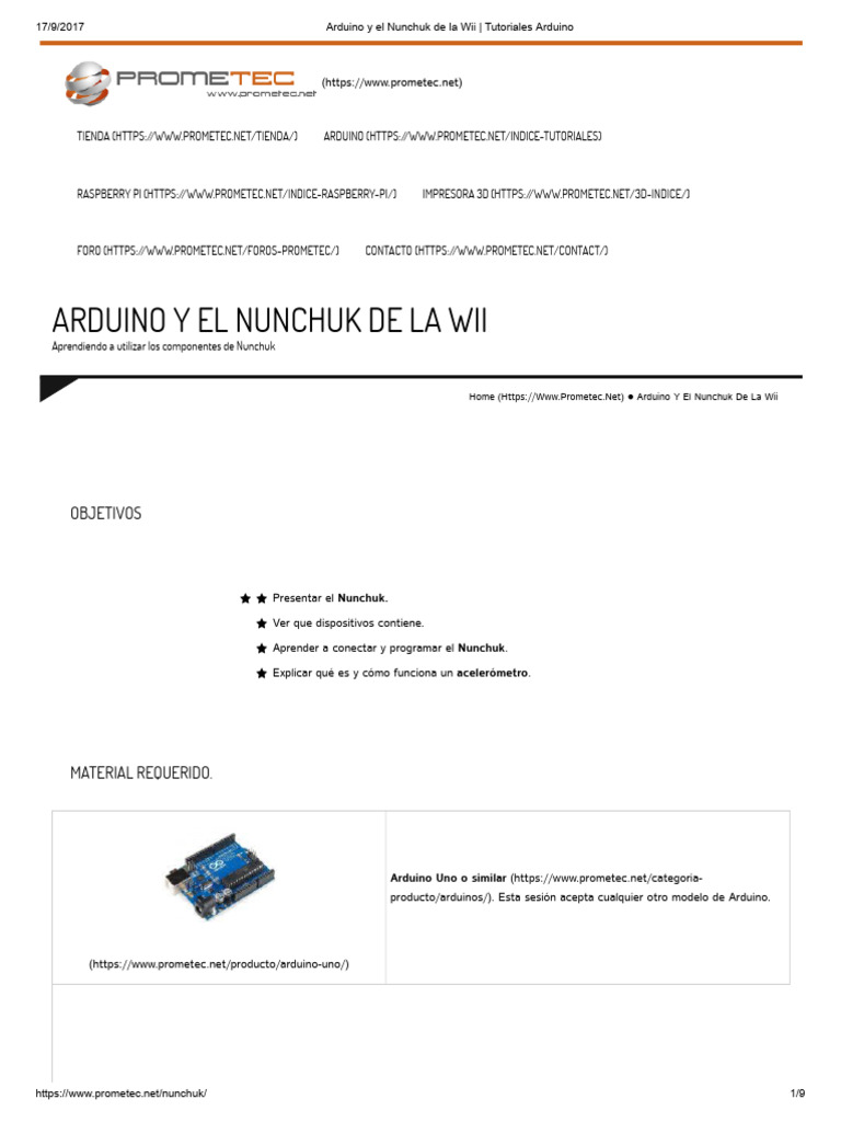 Arduino y El Nunchuk de La Wii | PDF | Acelerómetro | Wii