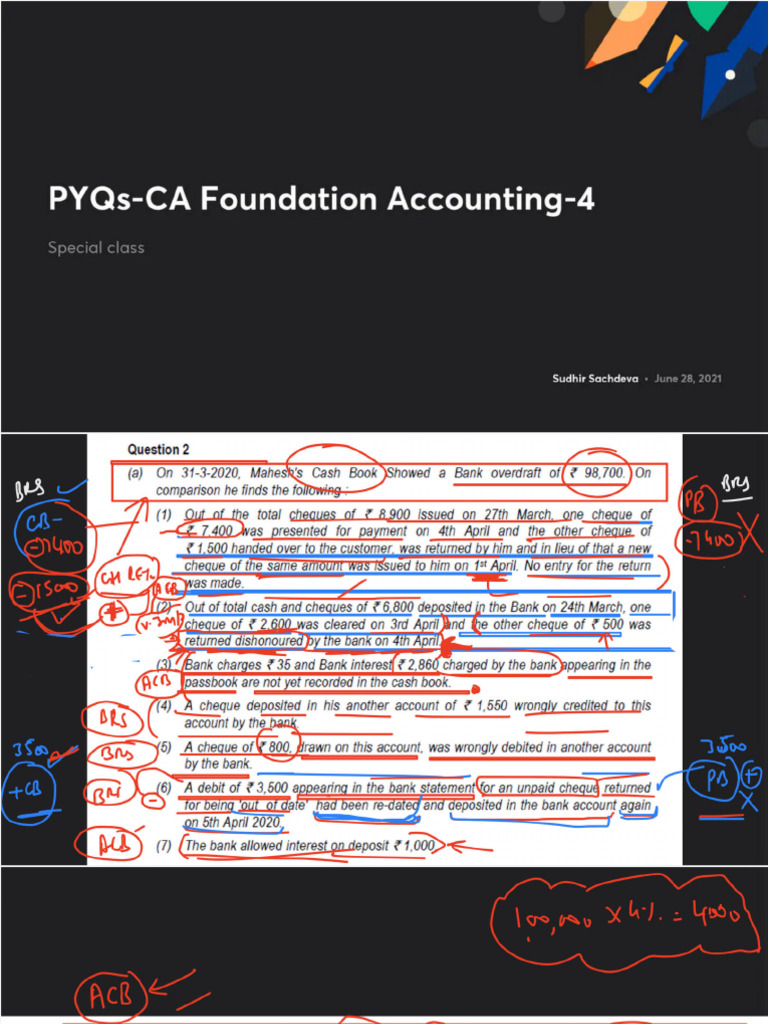 PYQsCA Foundation Accounting4 With Anno | PDF