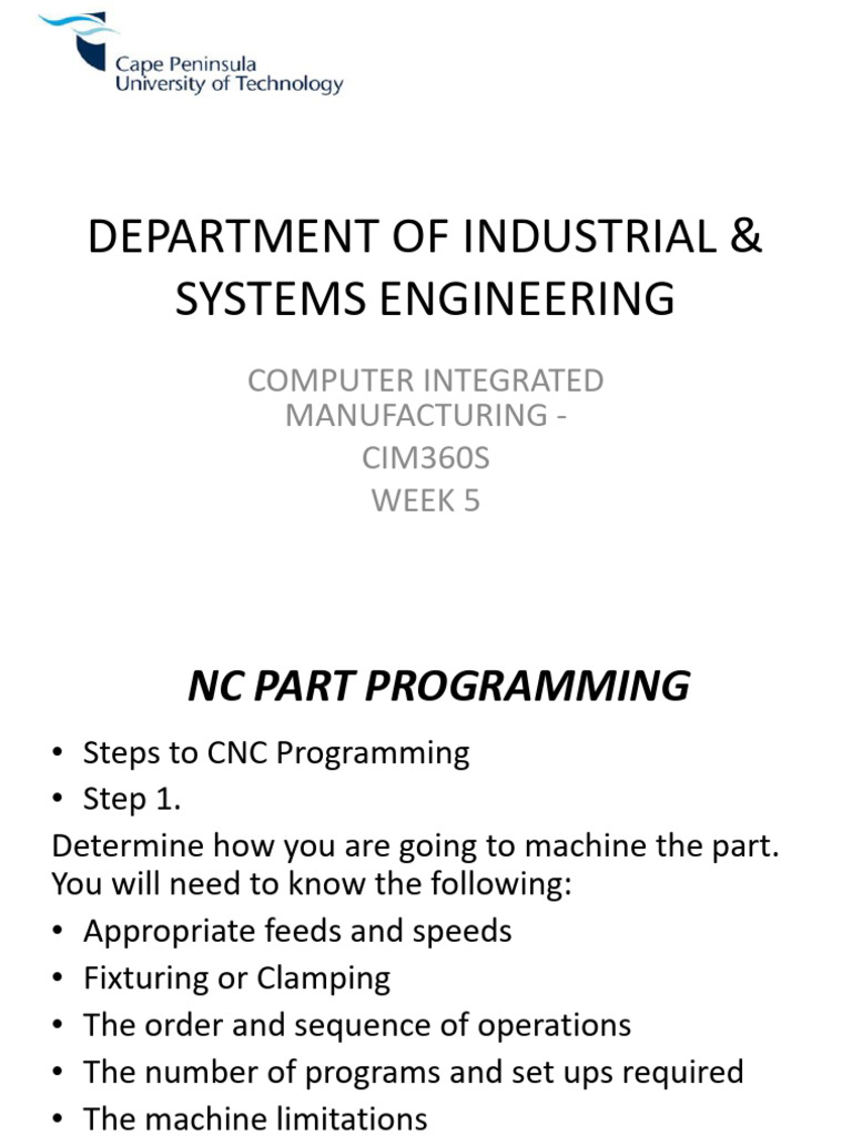 CIM360S WEEK 6 Edited | PDF | Computer Programming | Numerical Control
