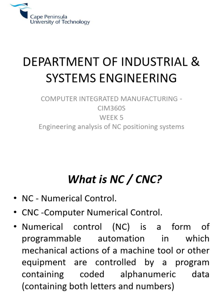 CIM360S WEEK 5 Edited | PDF | Numerical Control | Machines