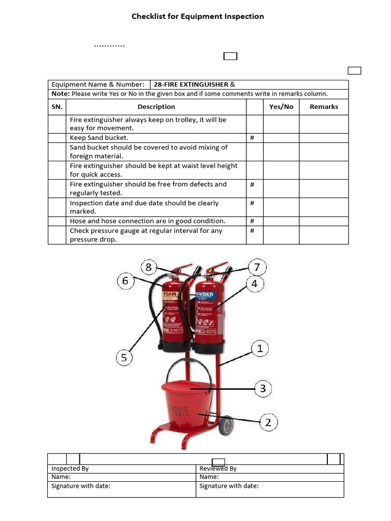 Fire Extinguisher Inspection Checklist | PDF