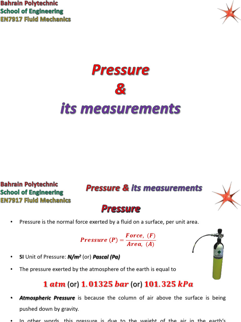 Presentation-5 (Pressure and Its Measurement) 2 | PDF | Pressure ...