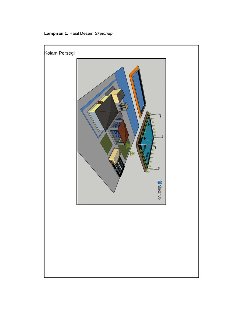 Desain Kolam Ikan dan Tandon Air Sketchup | PDF