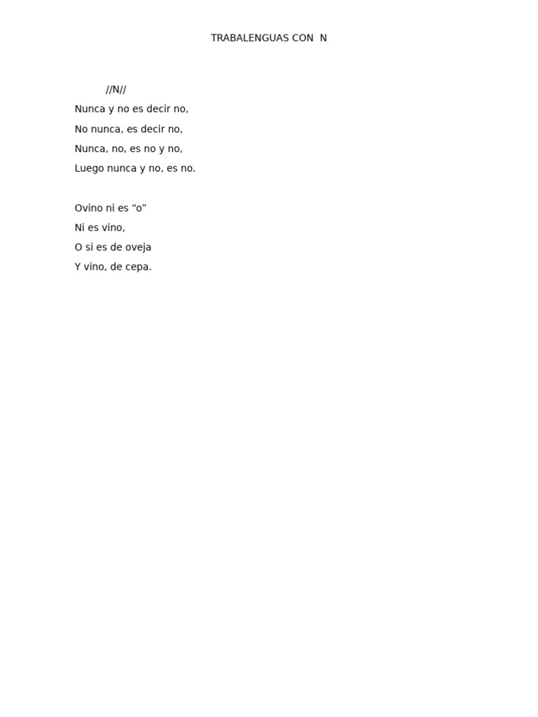 N Trabalenguas | PDF