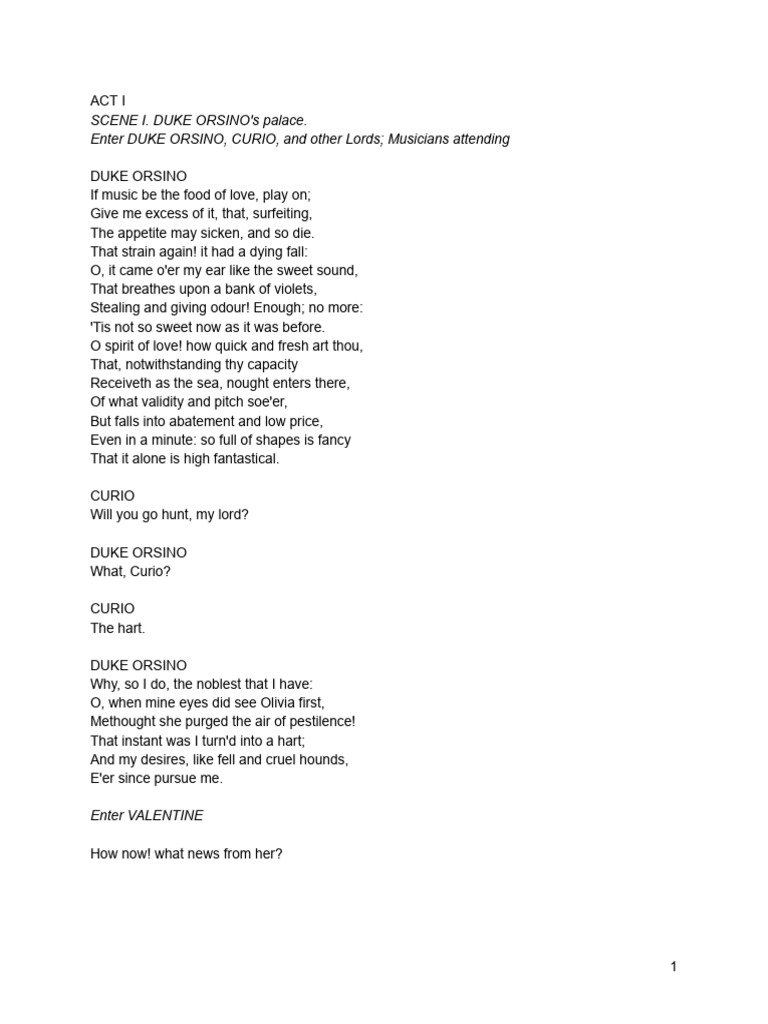 Twelfth Night Script Abridged | PDF