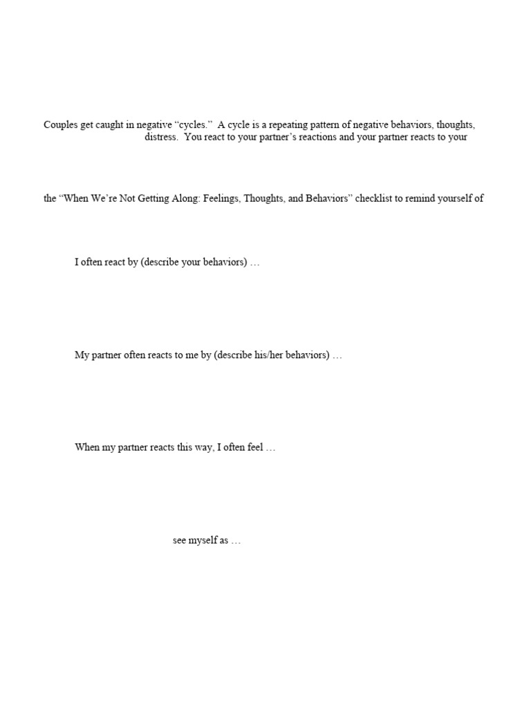 Negative Cycle EFT Worksheet | PDF | Psychology | Behavioural Sciences