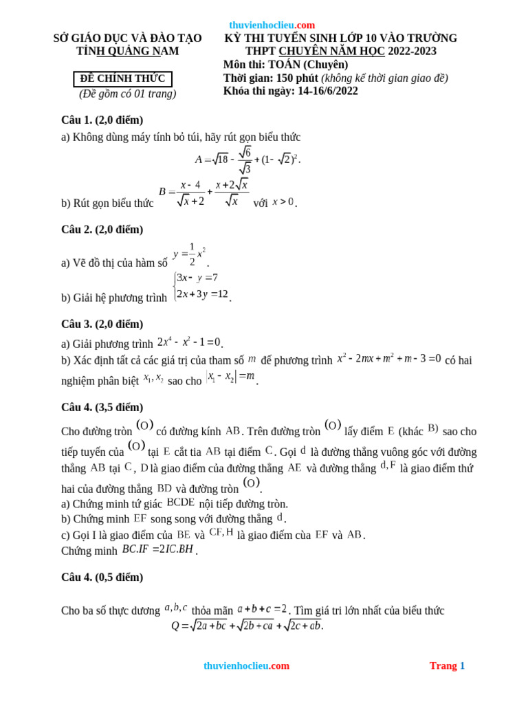 thuvienhoclieu.com-De-thi-TS-10-Toan-Chung-Quang-Nam-22-23 | PDF