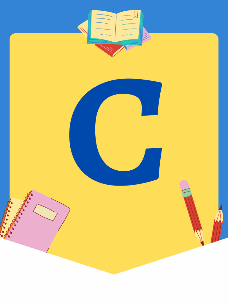 Blue and Yellow Simple Letters Classroom Bunting | PDF