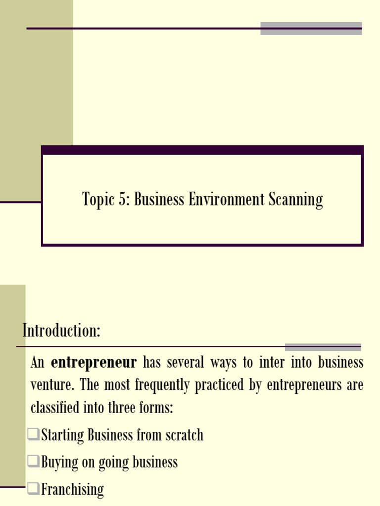 Topic 5 Business Environmental Scanning - 250513 - 084947 - 045239 ...
