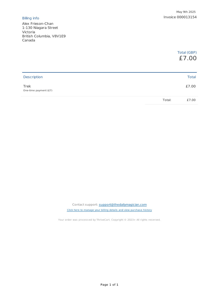 The Daily Magician - Invoice 000013154 | PDF