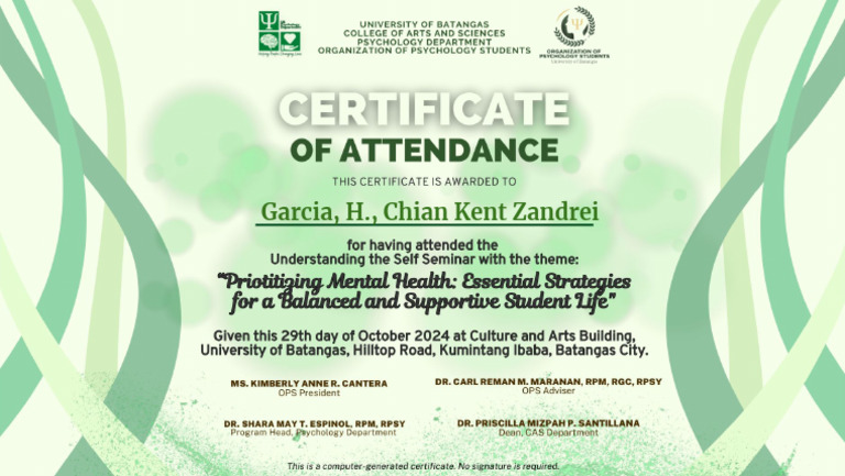 UTS Seminar (E-Certificate) | PDF