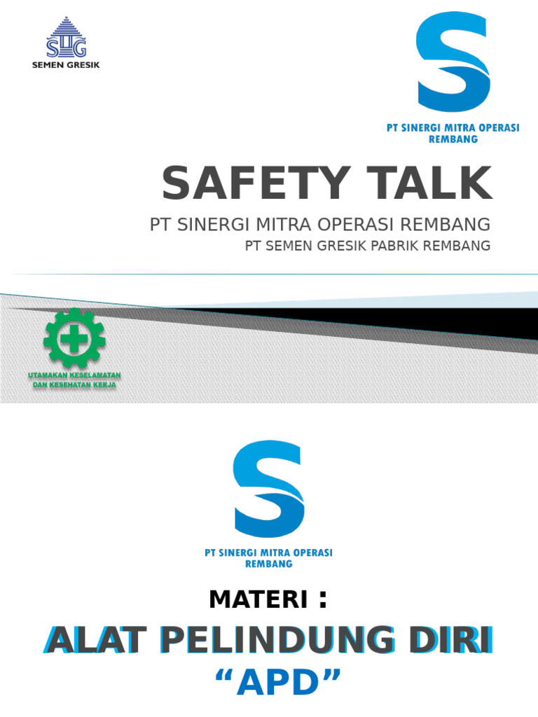 SAFETY TALK - Materi APD | PDF
