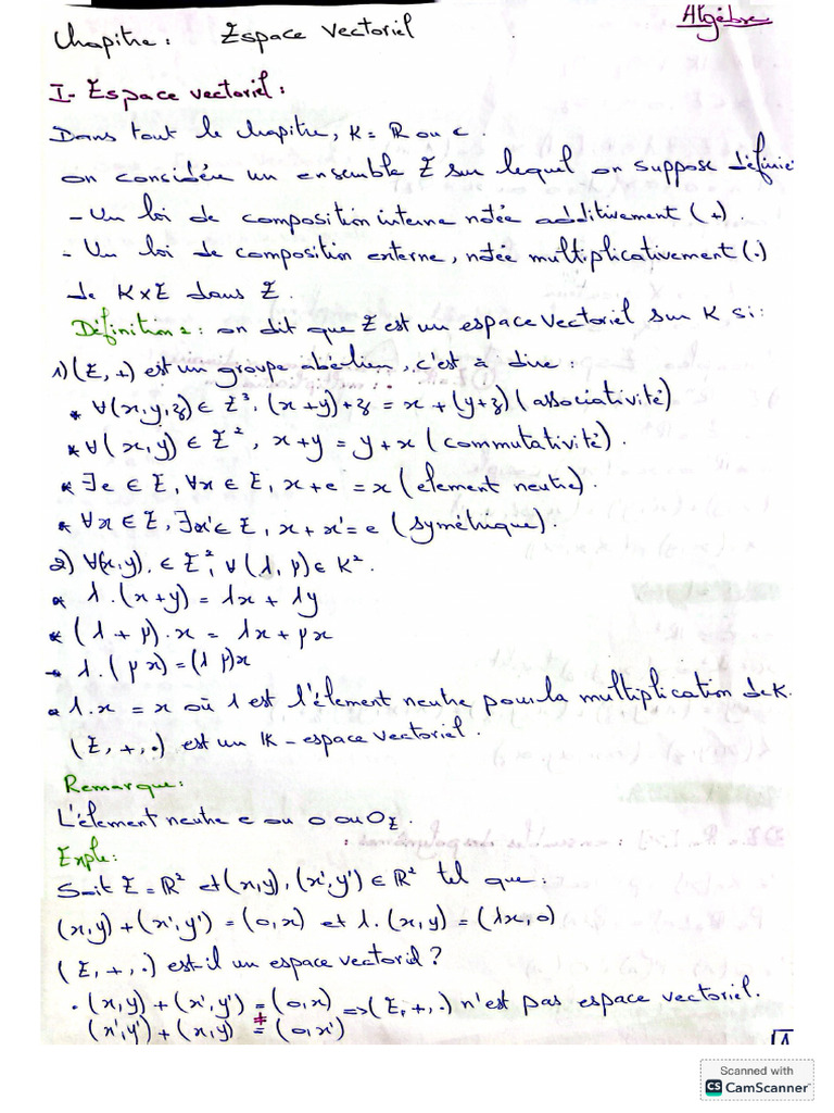 Espaces Vectoriels | PDF