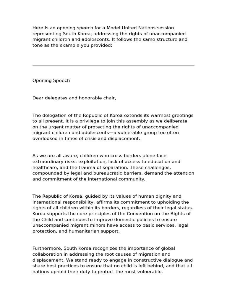 Opening Speech Example | PDF