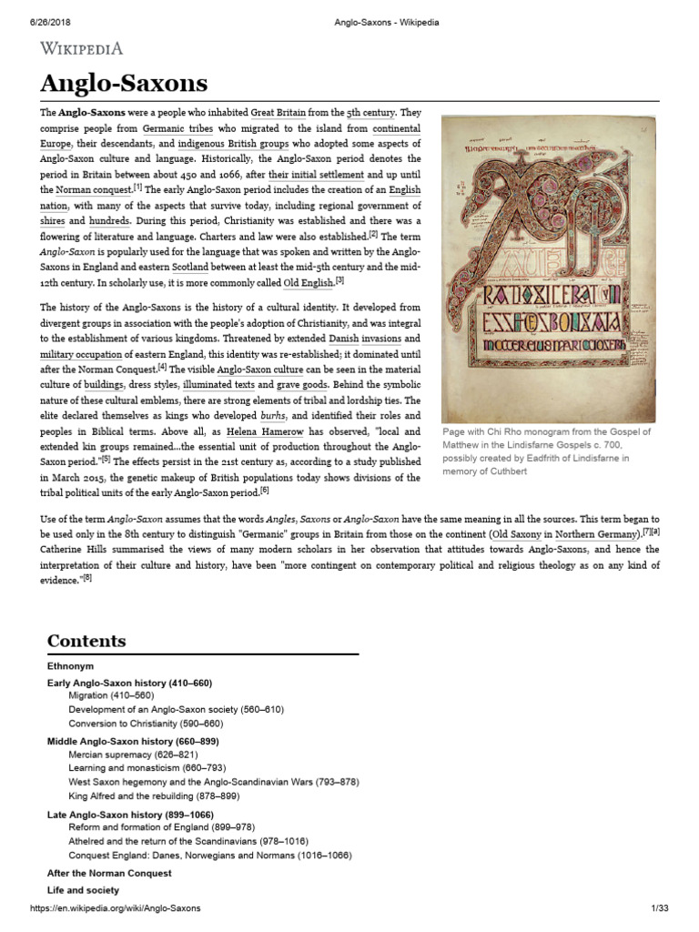 Anglo-Saxons - Wikipedia | PDF | Anglo Saxons | Wessex