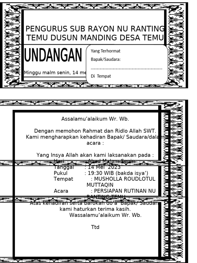 Undangan Pak Wandi Nu | PDF