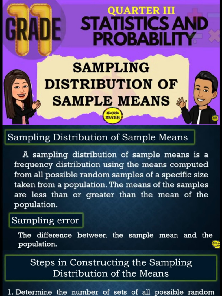 Sampling Distribution of The Sample Means | PDF