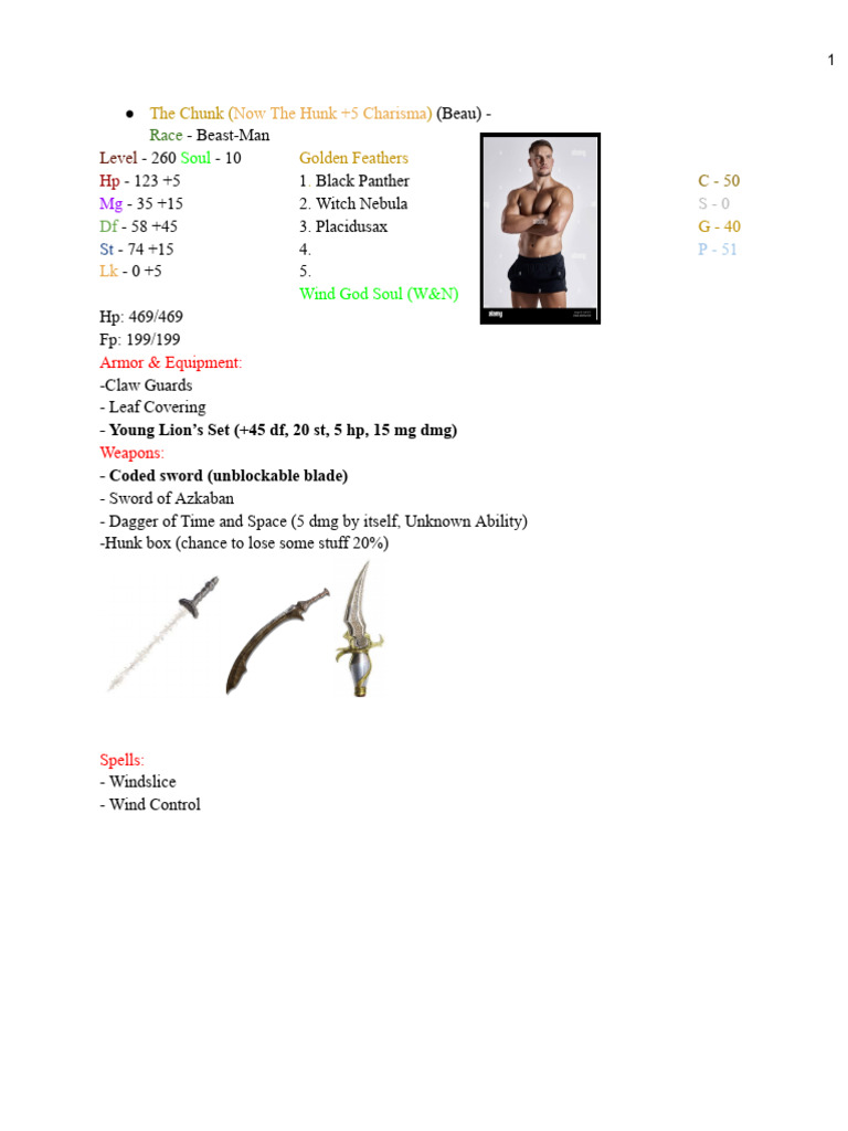 DND Campaign Stats and Stuff | PDF