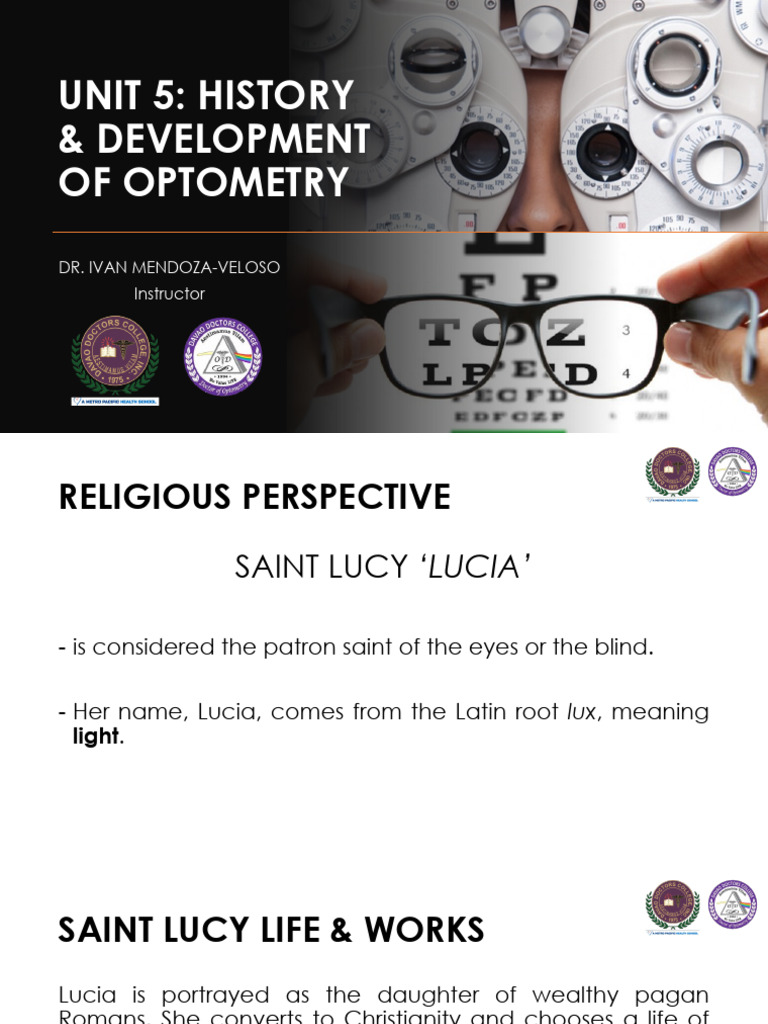 Unit 5 History Development of Optometry | PDF | Optometry | Glasses