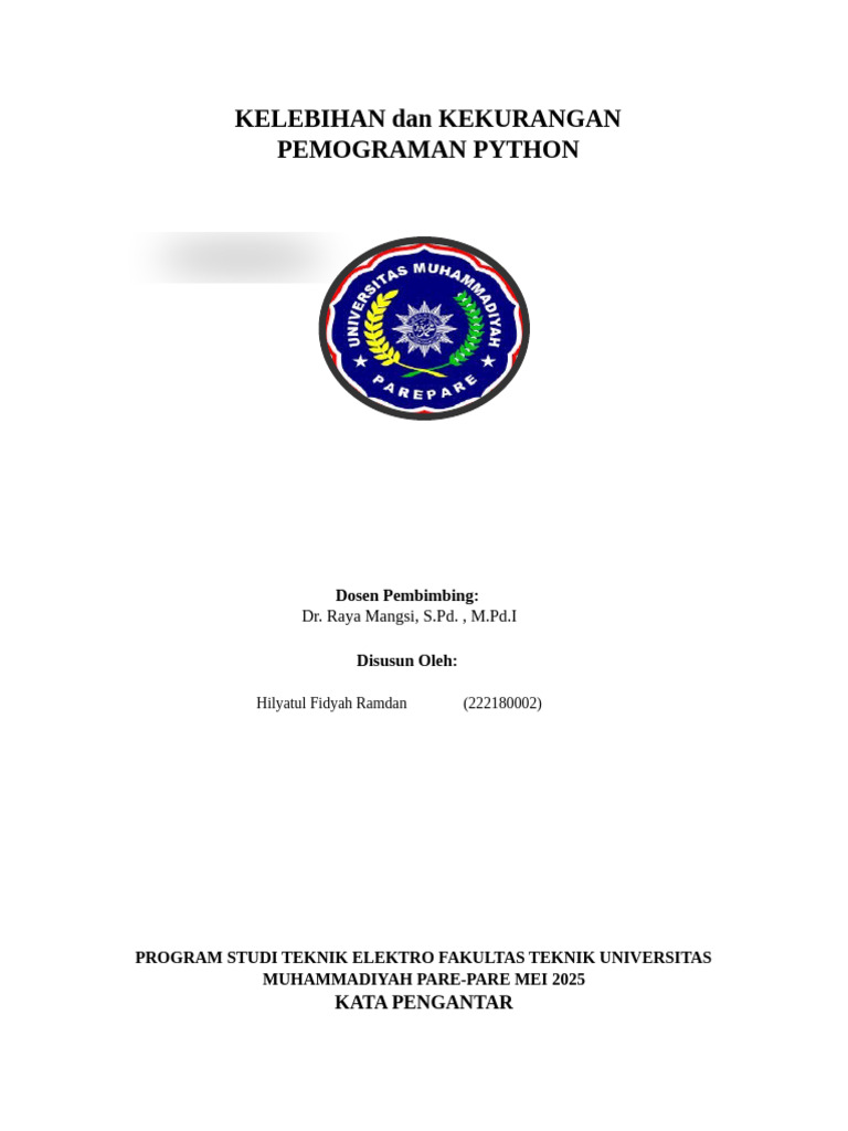 tugas aik KELEBIHAN dan KEKURANGAN PEMOGRAMAN PYTHON | PDF