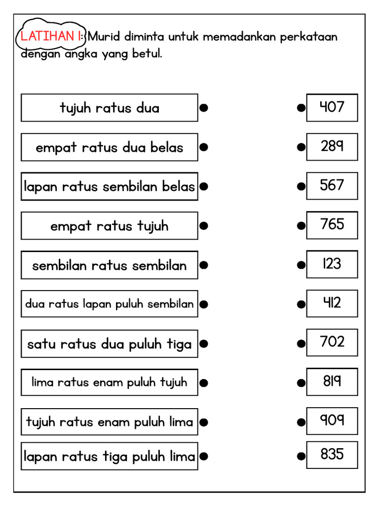 Latihan Matematik (Nilai Ratus) | PDF