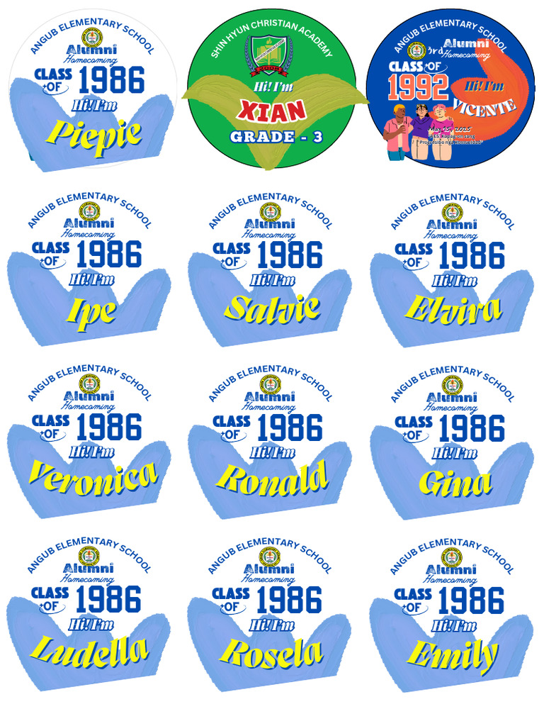 Batch 1986 Button Pin Design | PDF