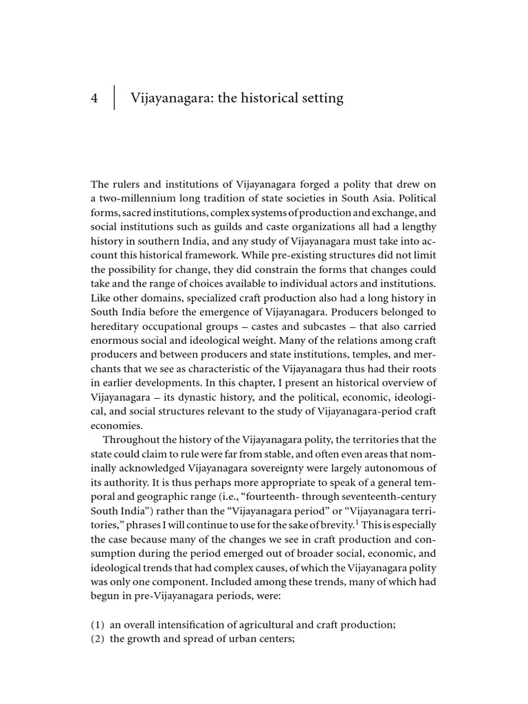 Vijayanagara's Craft Economy Overview | PDF