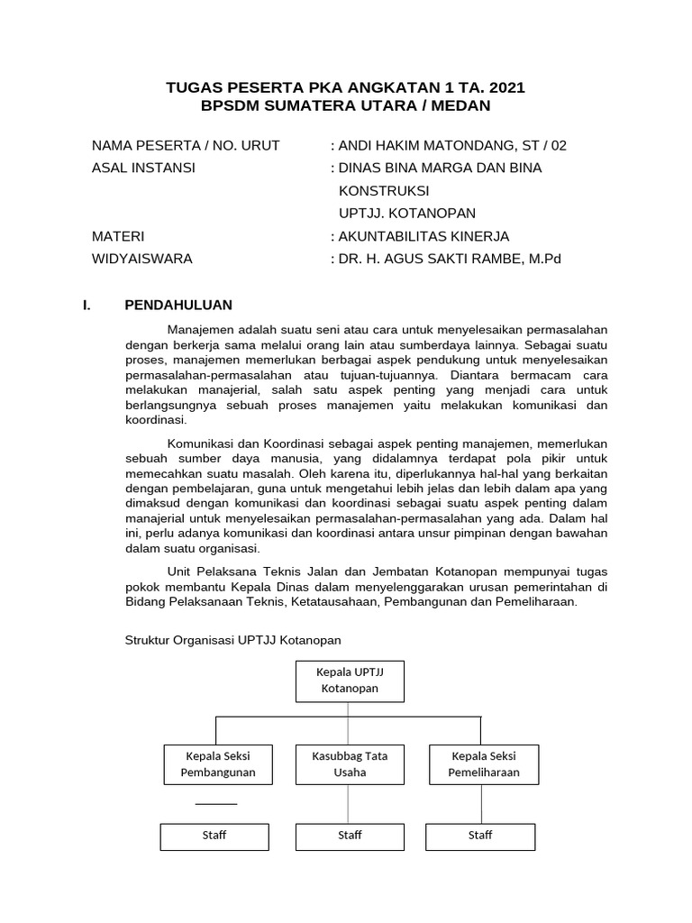 Akuntabilitas Kinerja ANDI HAKIM | PDF