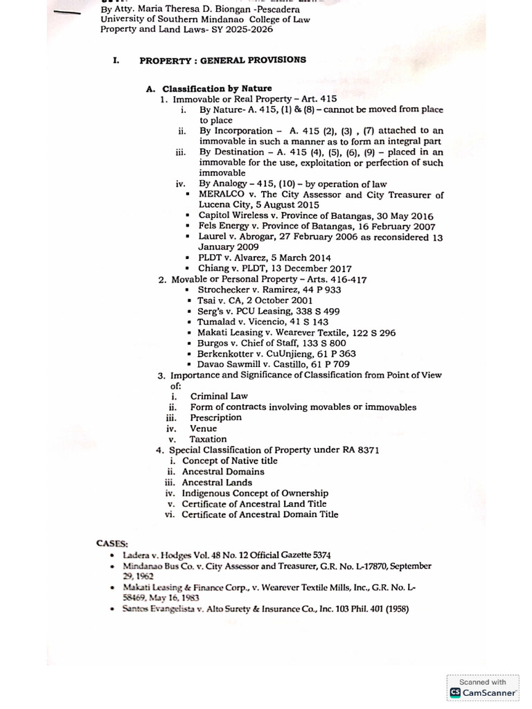 Course Outline Property | PDF
