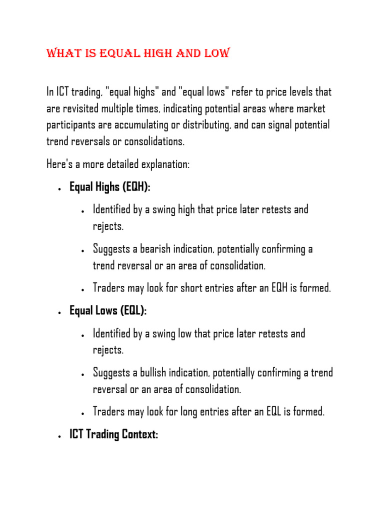 What Is Equal High and Low | PDF