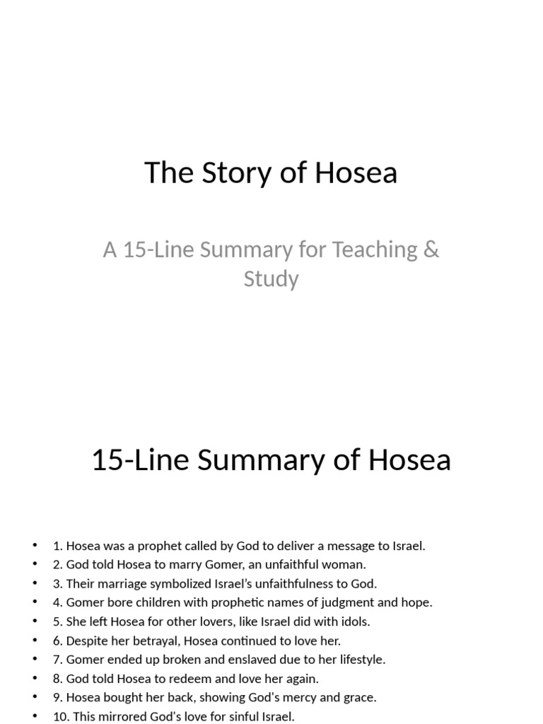 Hosea 15 Line Summary Presentation | PDF