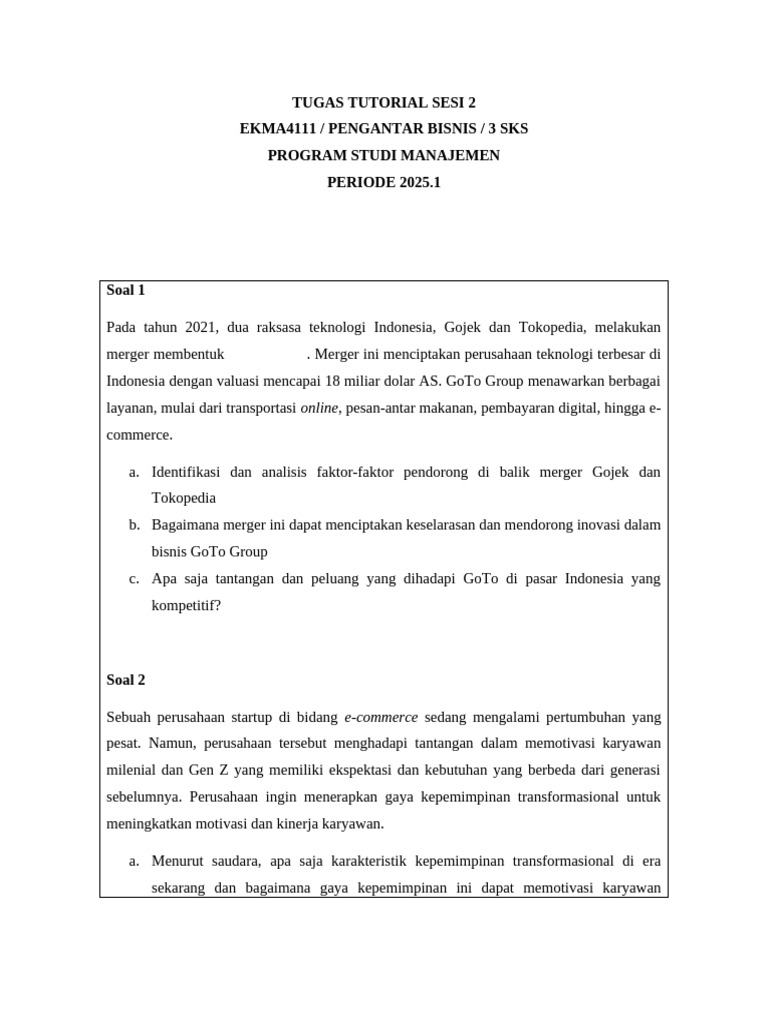 Tugas 2 Pengantar Bisnis | PDF