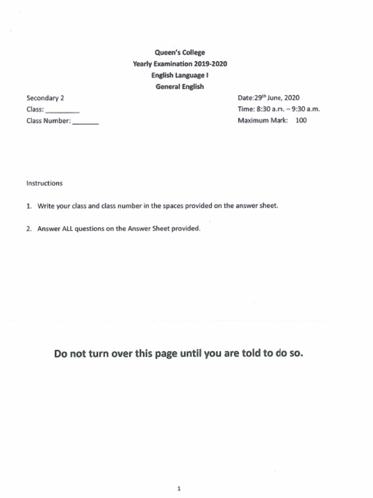 2019-20 - YE - S2 - Eng - Q - Reading Passage | PDF