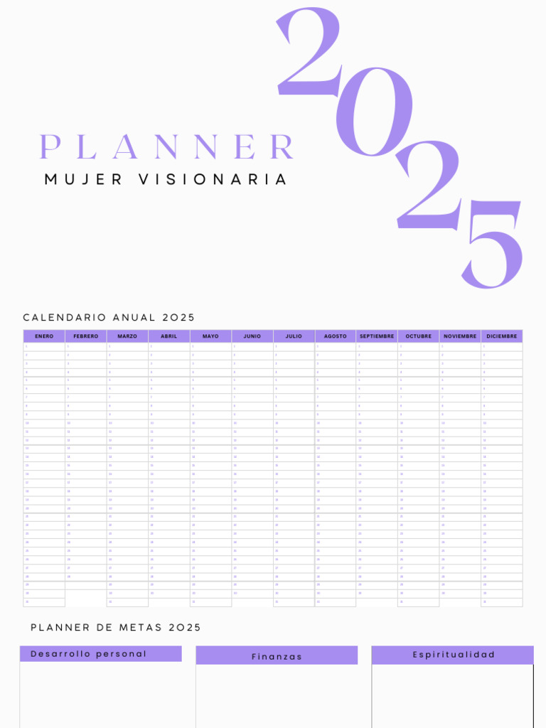Planner Mujer Visionaria 2025 | PDF