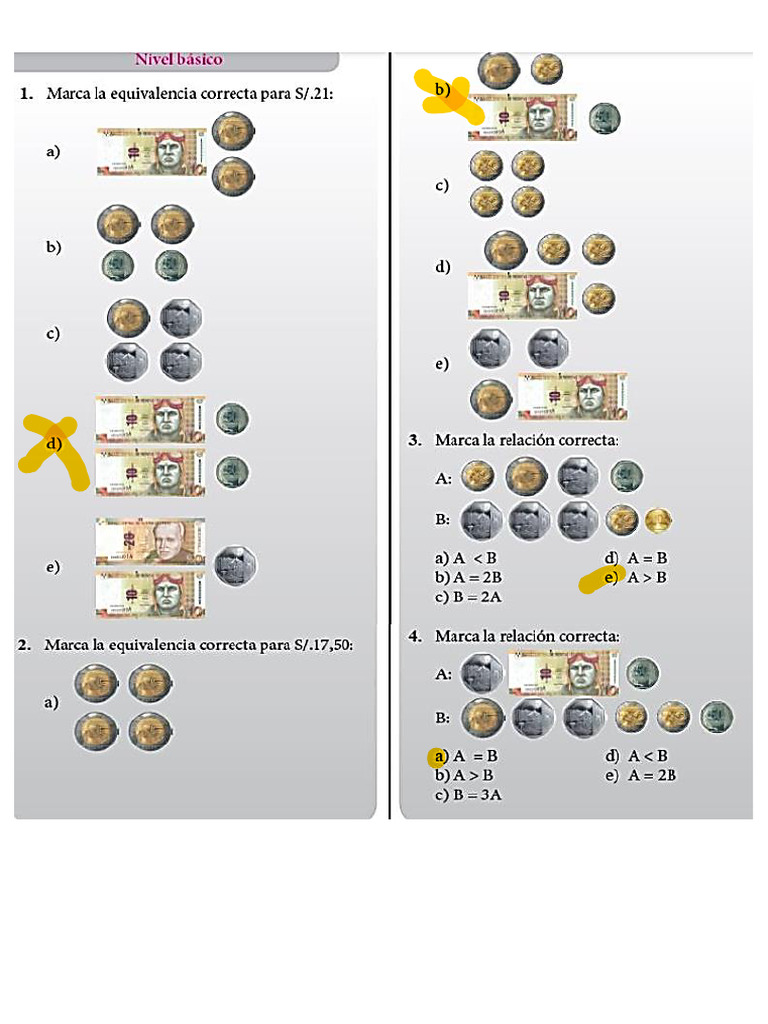 Equivalencia de Monedas | PDF