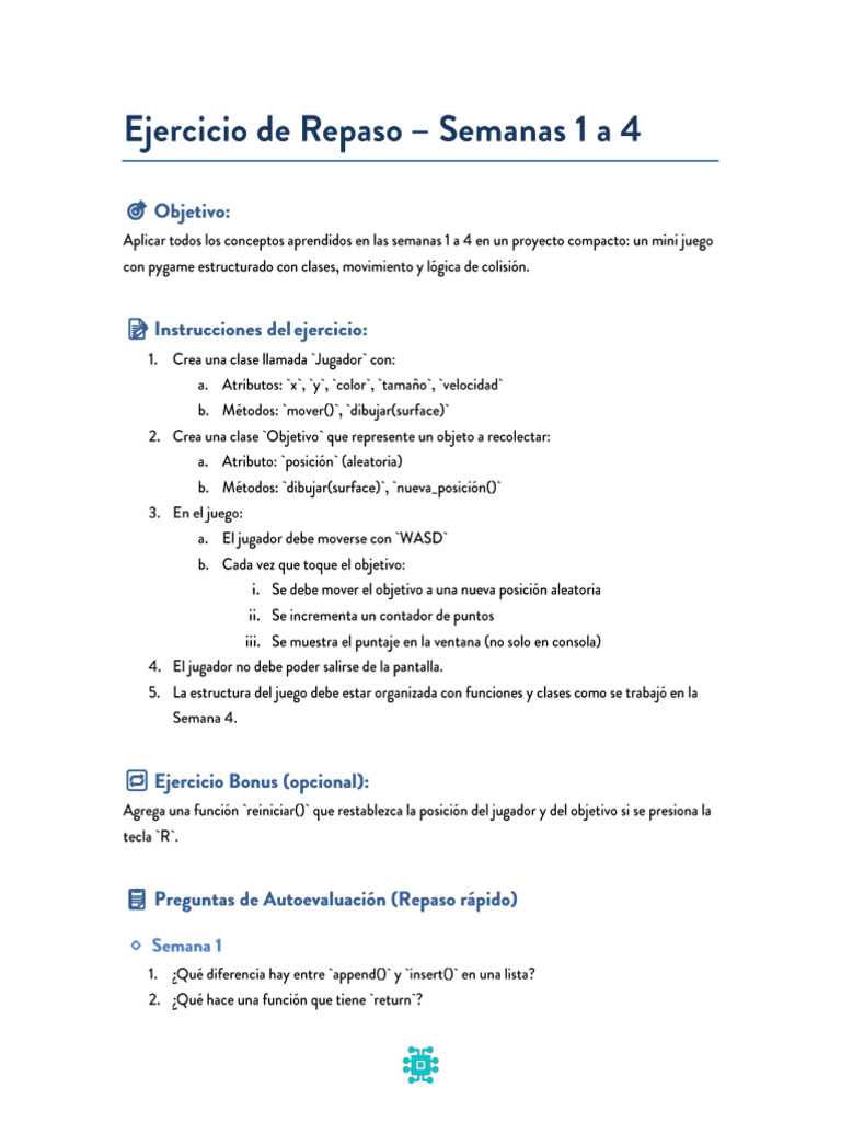 Repaso Semana 1-4 | PDF